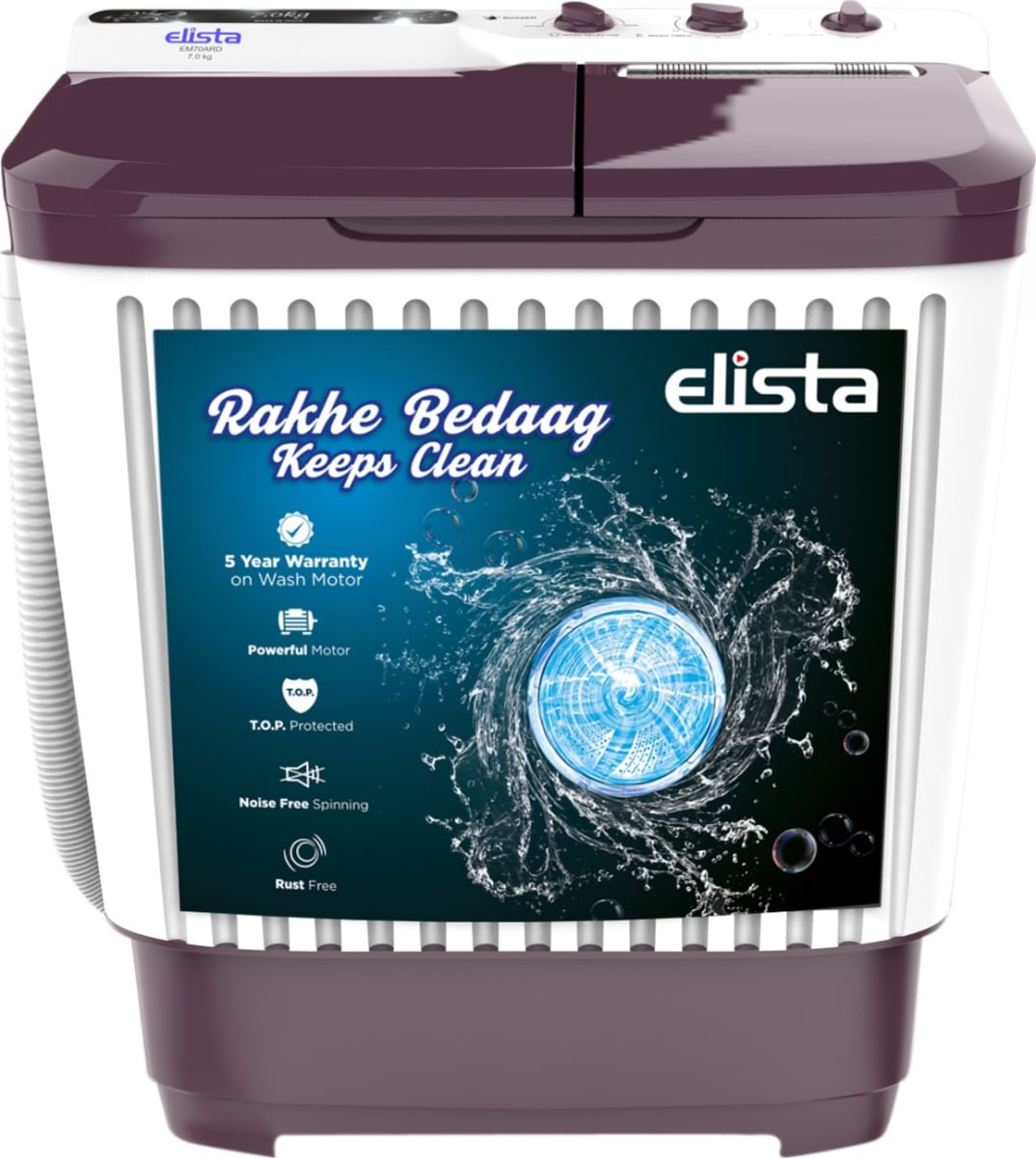 Elista EM70ARD 7 kg Semi Automatic Top Load Washing Machine Price in ...