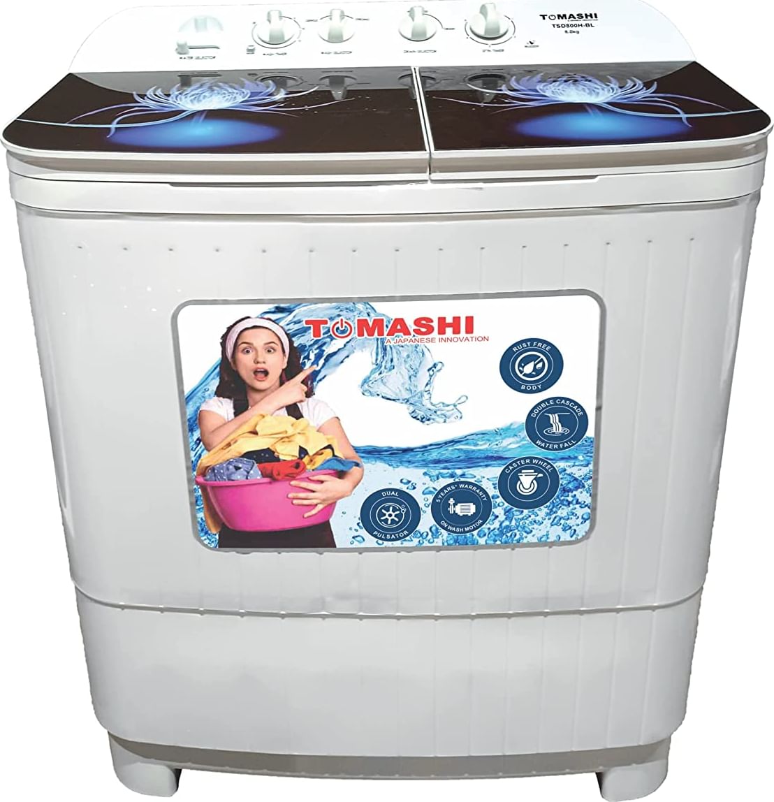 Tomashi TSW720H 7.2 Kg Semi Automatic Top Load Washing Machine Price in ...