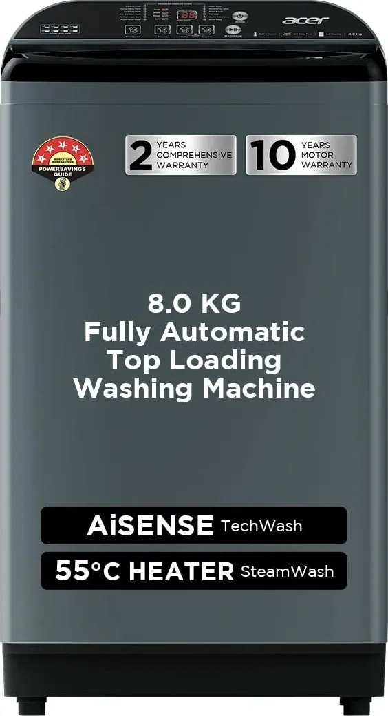 Acer AR80HFATLH2C2IG24D 8 Kg Fully Automatic Top Load Washing Machine ...