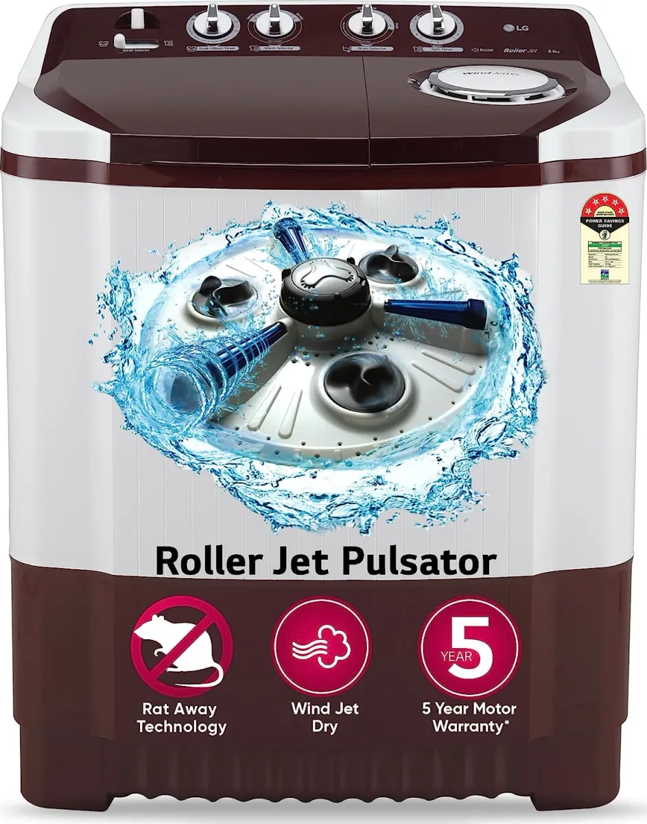 LG P8030SRAZ 8 Kg Semi Automatic Washing Machine Price in India 2025 ...