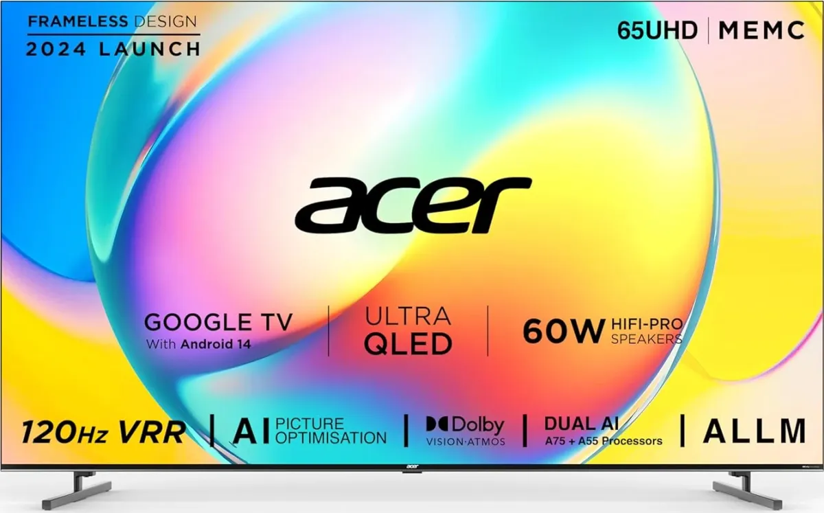 Acer Super Series 65 inch Ultra HD 4K Smart QLED TV (AR65QDXGU2875AT ...