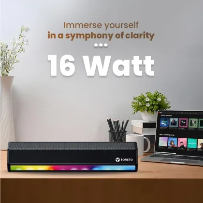 Toreto Sound Beam Pro 16W Bluetooth Soundbar Price in India 2025, Full Specs & Review | Smartprix