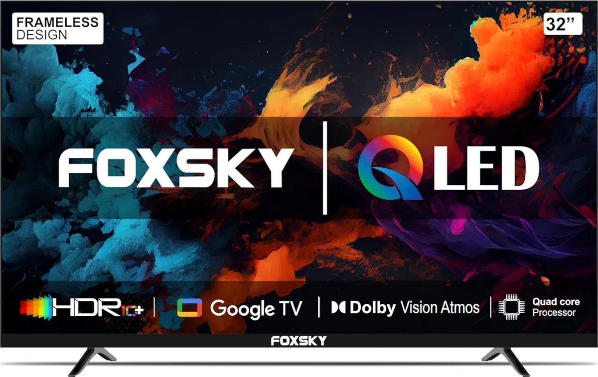 Foxsky FS32GATV 32 inch HD Ready Smart QLED TV Price in India 2025 ...