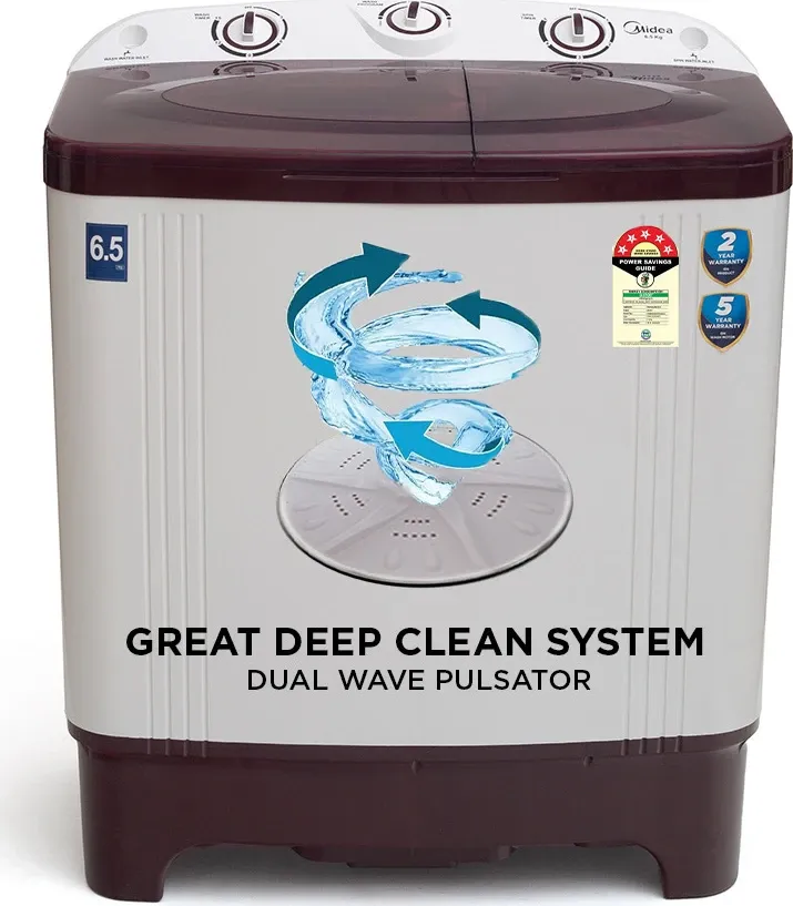 Midea MWMSA065PPG 6.5 Kg Semi Automatic Washing Machine - Price in ...