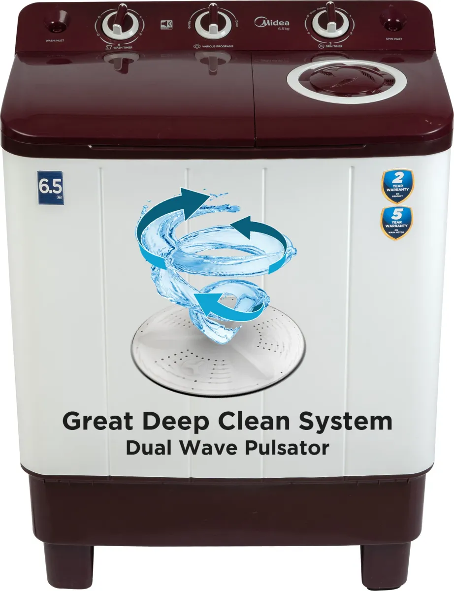 Midea MWMSA065PCH 6.5 Kg Semi Automatic Washing Machine Price in India ...