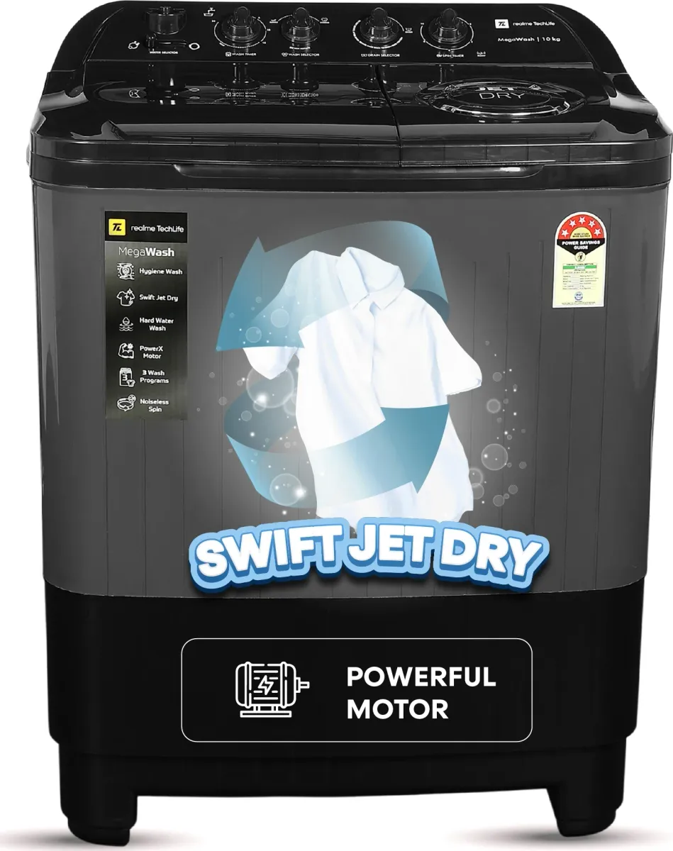 Realme TechLife RMSA1005NNNHS 10 kg Semi Automatic Washing Machine ...