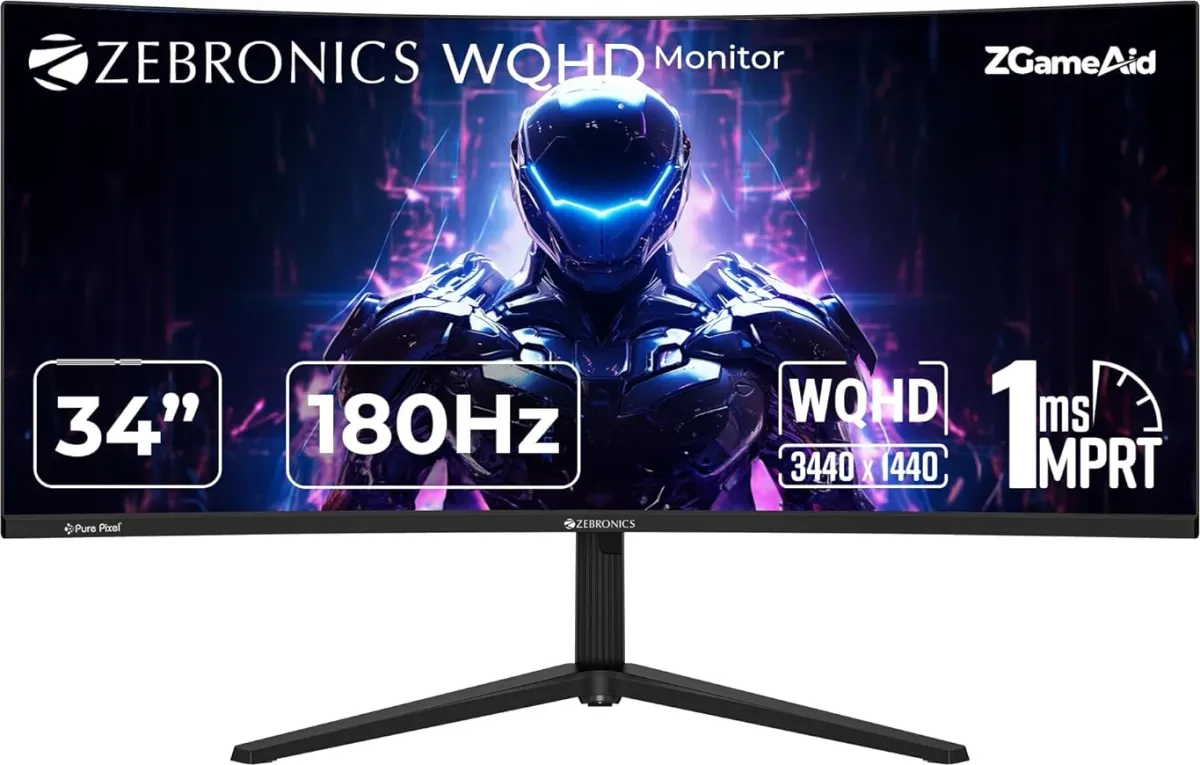 Zebronics N34A 34 inch WQHD Ultrawide Curved Monitor Price in India ...