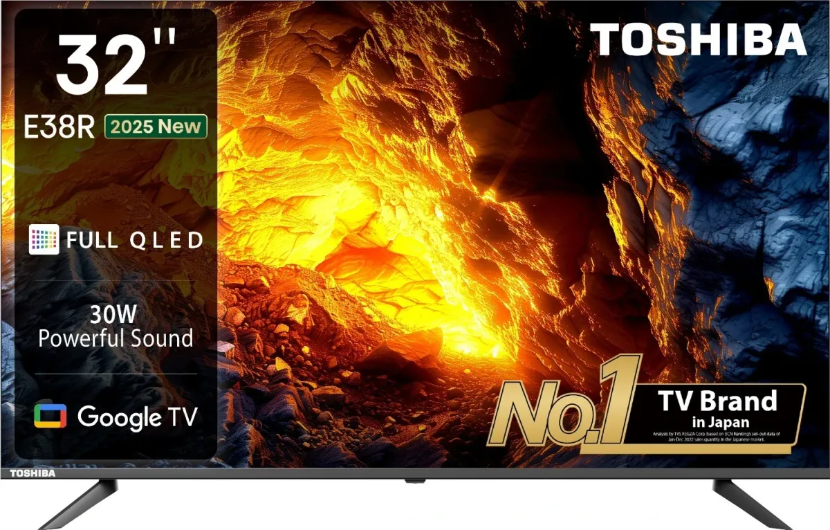 Toshiba E38R 32 inch HD Ready Smart QLED TV (32E38RP) - Price in India ...