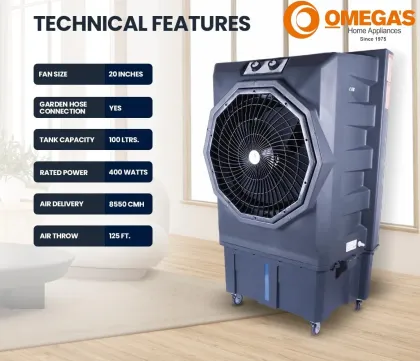 Omega's Windy 100 L Desert Air Cooler Price in India 2025, Full Specs ...