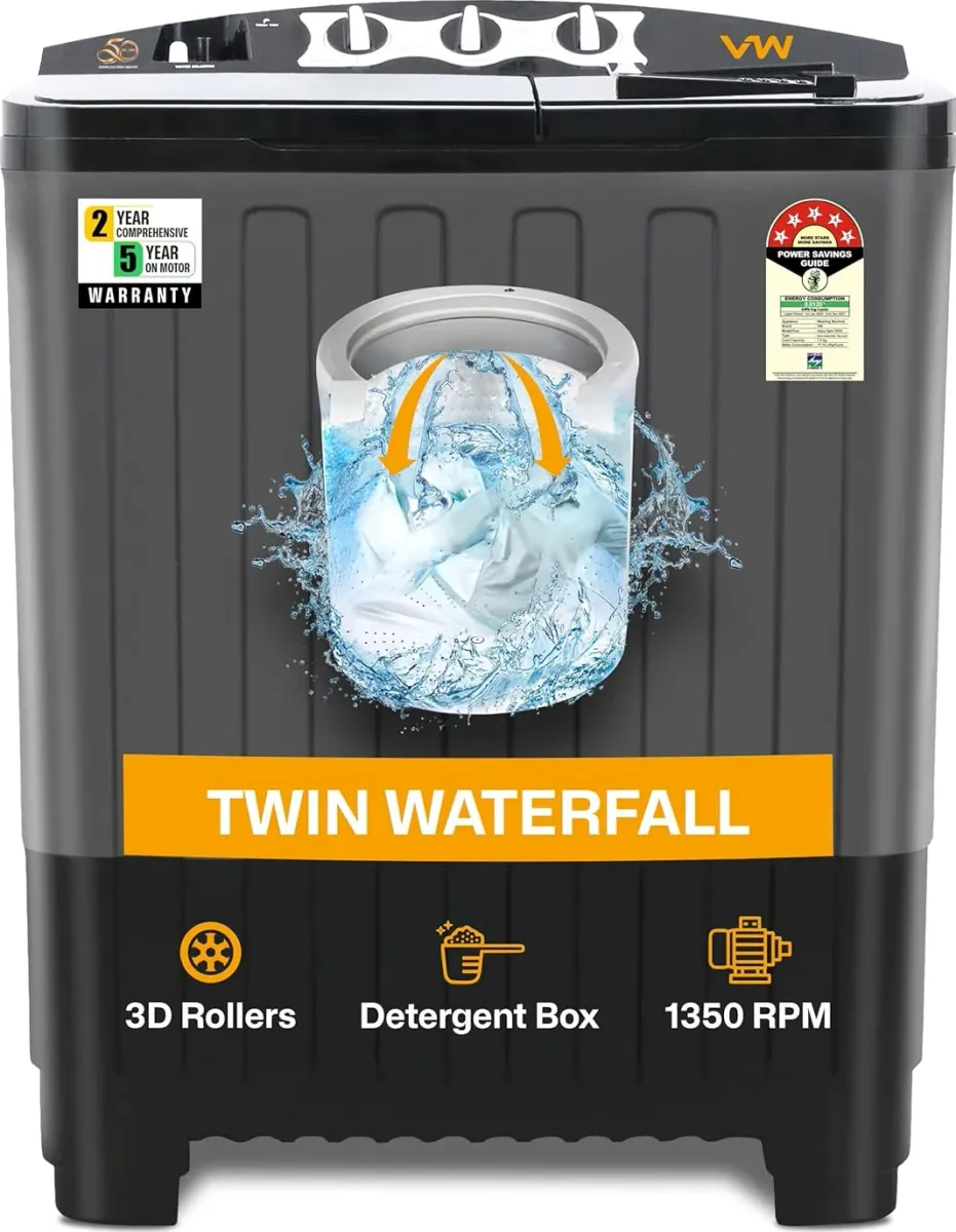 VW Aqua Spin 7.5 kg Semi Automatic Washing Machine Price in India 2025 ...