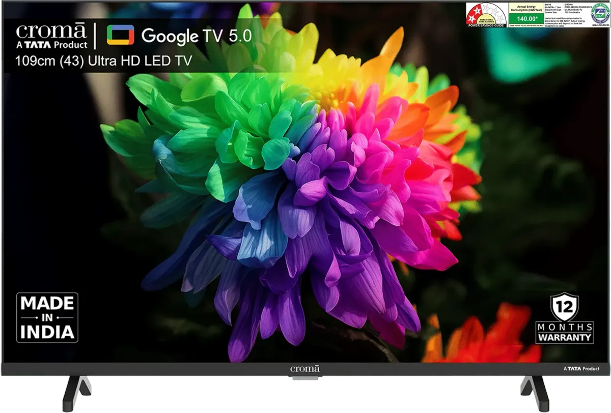 Croma CREL043UGL333850 43 inch Ultra HD 4K Smart LED TV - Price in ...