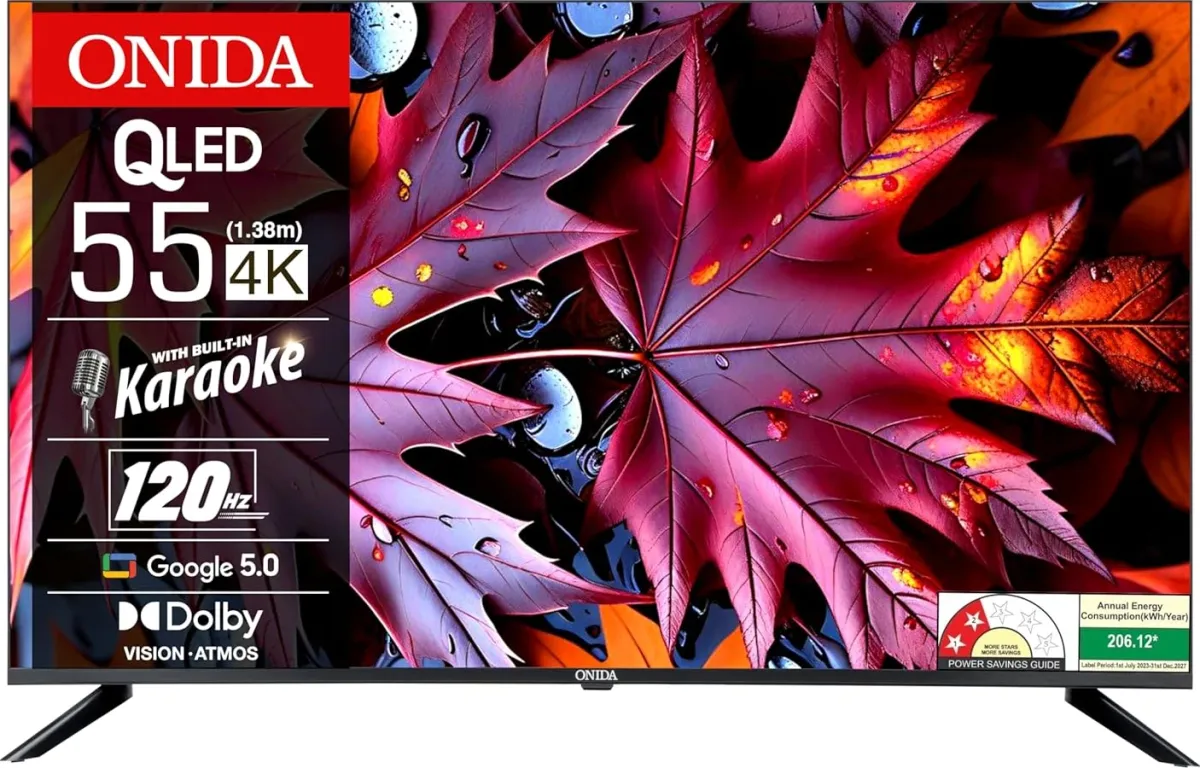 Onida Nexg Karaoke Series 55 inch Ultra HD 4K Smart QLED TV (Q55UGI120 ...