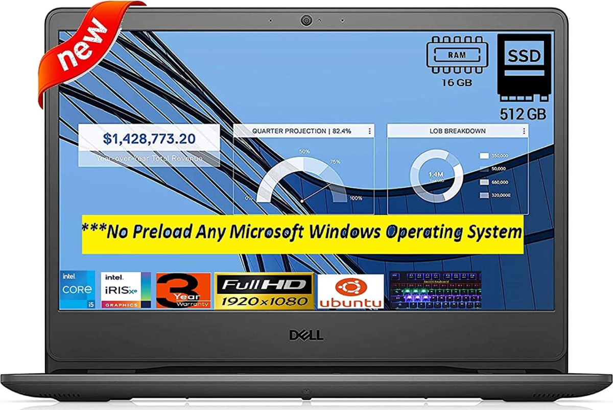 Dell Latitude 3420 Laptop (11th Gen Core i3/ 16GB/ 512GB SSD/ Ubuntu ...