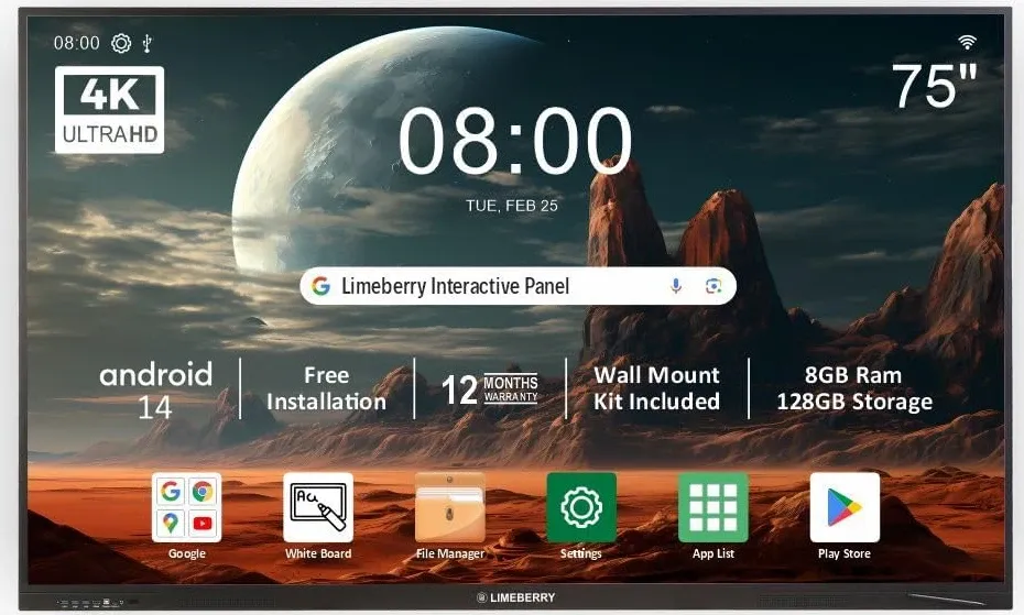 Limeberry SP-IWB-982075 75 inch Ultra HD 4K Interactive Flat Panel Price in India 2025, Full ...