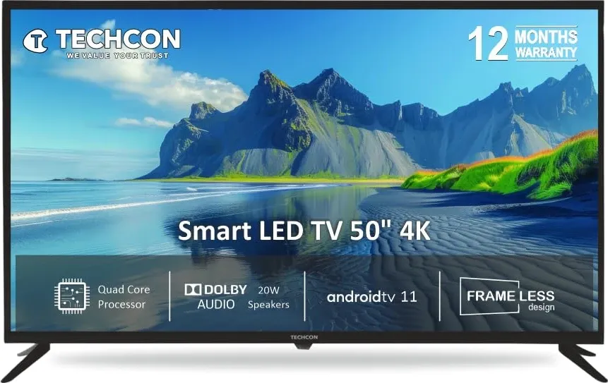 Techcon T502G40 50 inch Ultra HD 4K Smart LED TV Price in India 2025, Full Specs & Review ...