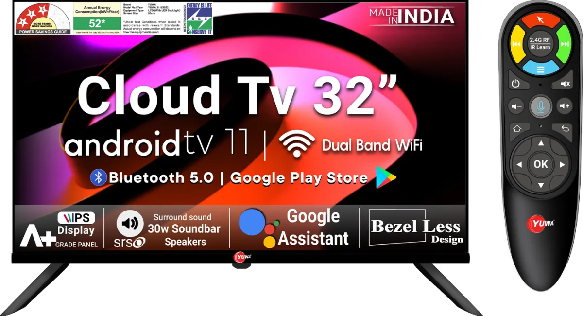Yuwa Y-32 SVS 32 inch HD Ready Smart LED TV Price in India 2025, Full Specs & Review | Smartprix