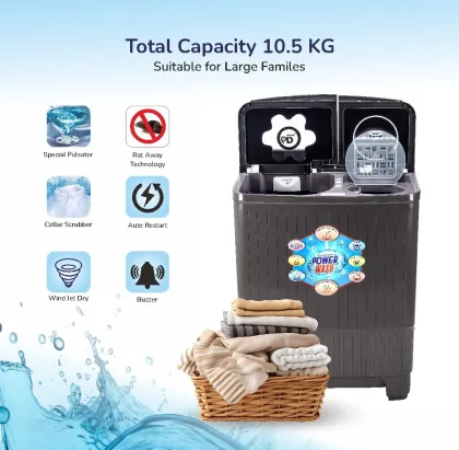 Techcon T1051 FG 10.5 Kg Semi Automatic Washing Machine Price in India 2025, Full Specs & Review ...