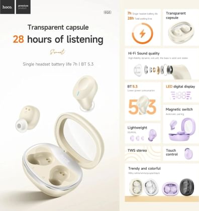 Hoco EQ3 True Wireless Earbuds Price in India 2025, Full Specs & Review ...