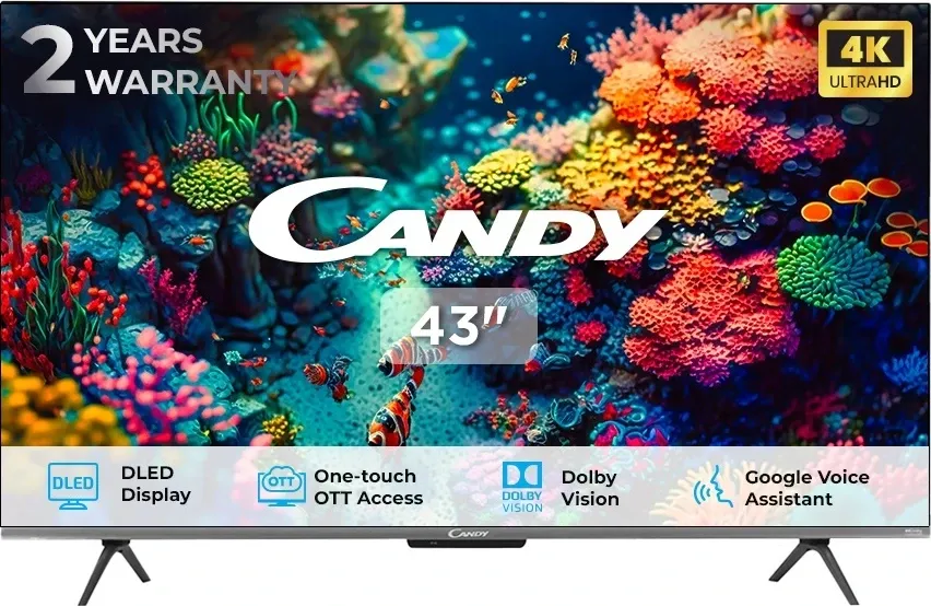 Candy CA43C9UG 43 inch Ultra HD 4K Smart LED TV - Price in India (Apr ...