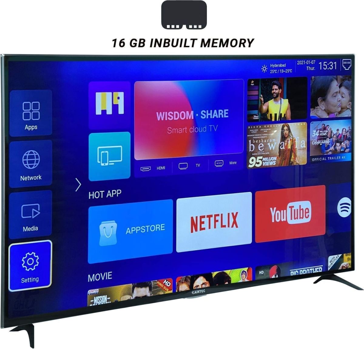 eAirtec 65AT 65-inch Ultra HD 4K Smart LED TV Best Price in India 2022 ...