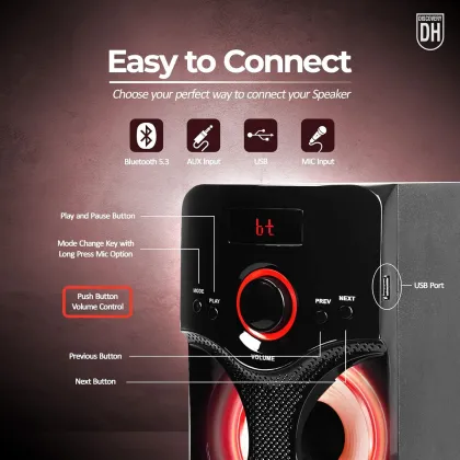 DH Discovery BT-4440 40W Bluetooth Speaker Price in India 2026, Full ...