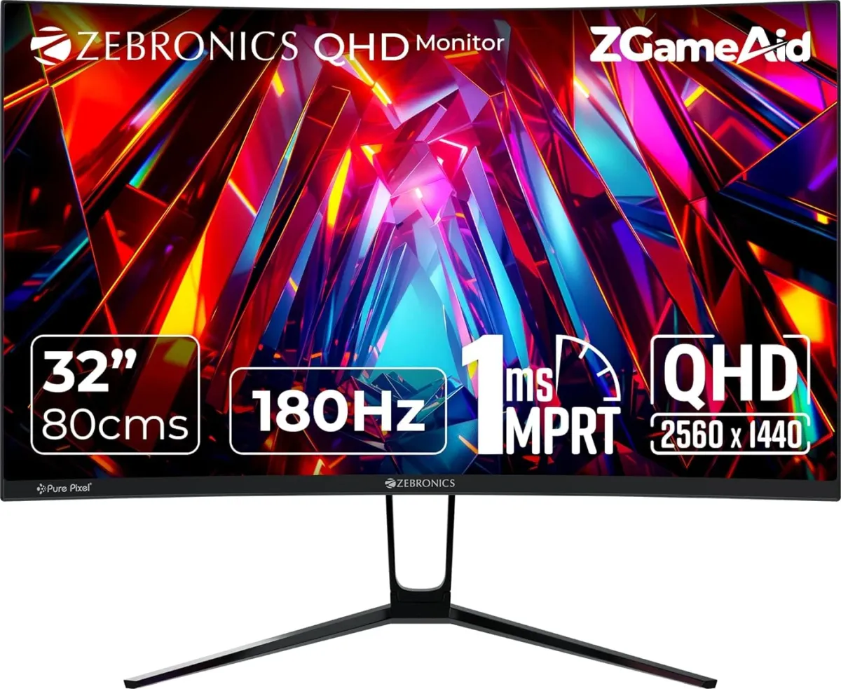 Zebronics N32A 32 inch Quad HD Curved Monitor Price in India 2025, Full ...