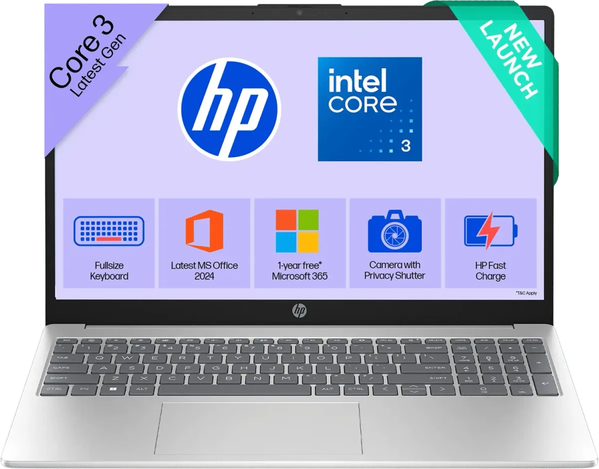 HP 15-fd1299TU Laptop (Intel Core 3 100U/ 8GB/ 512GB SSD/ Win11 Home ...