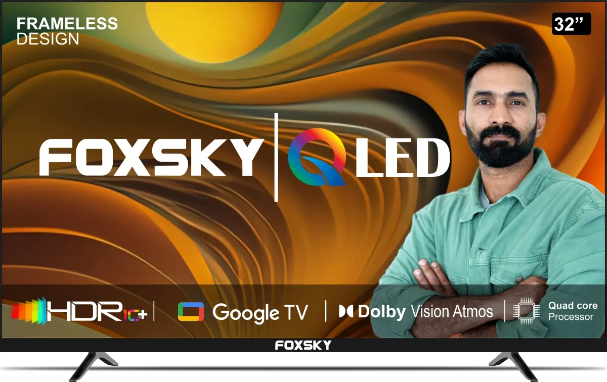 Foxsky 32FS 32 inch HD Ready Smart QLED TV Price in India 2025, Full ...