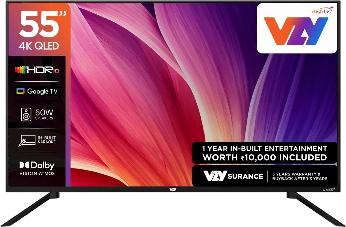 VZY X55UHQG5AV 55 inch Ultra HD 4K Smart QLED TV - Price in India (Mar ...