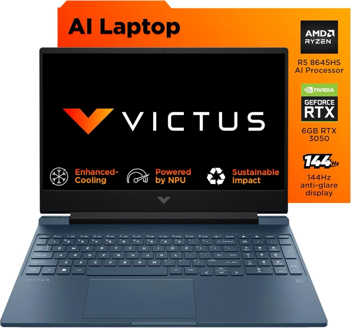 HP Victus 15-fb3012AX Gaming Laptop (AMD Ryzen 5 8645HS/ 16GB/ 512GB SSD/ Win11/ 6GB Graph ...