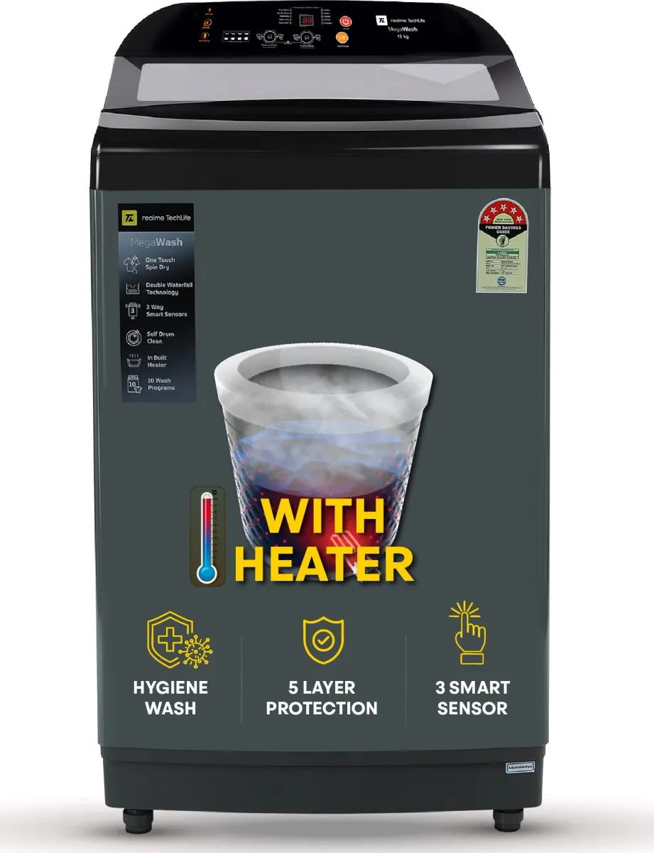 Realme TechLife RMTL1205NHNHG 12 Kg Fully Automatic Top Load Washing ...