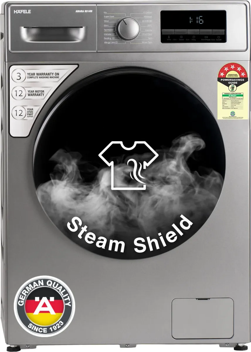 Hafele AMARA 8014W 8 kg Fully Automatic Front Load Washing Machine Price in India 2025, Full ...