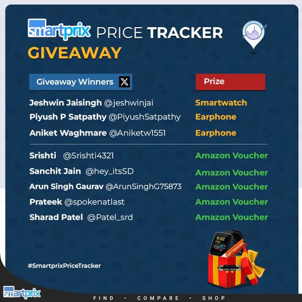 Smartprix's Price Tracker Giveaway: Winners Announced | Smartprix