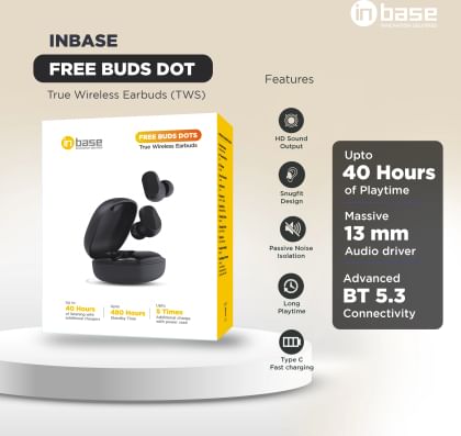 Inbase Free Buds Dot True Wireless Earbuds Price in India 2025, Full Specs & Review | Smartprix
