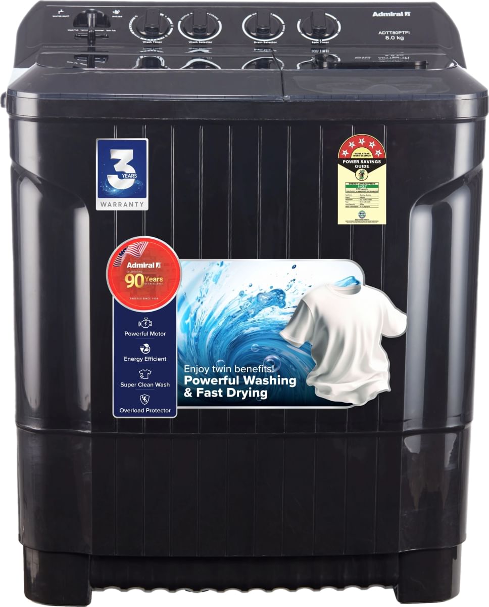 Admiral ADTT80PTFI 8 kg Semi Automatic Washing Machine Price in India ...