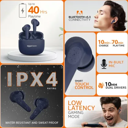 AmazonBasics ‎ABPBTWS30 True Wireless Earbuds - Price in India (Apr ...