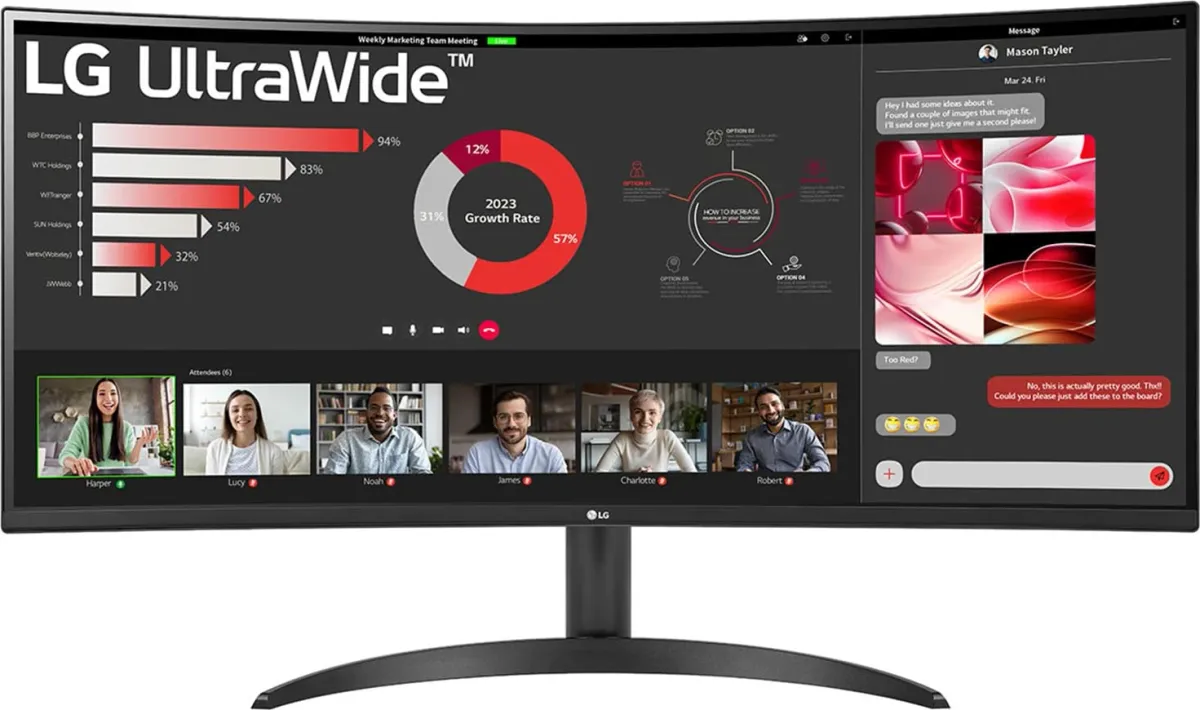 LG 34WR50QC 34 inch WQHD Curved Monitor Price in India 2025, Full Specs ...