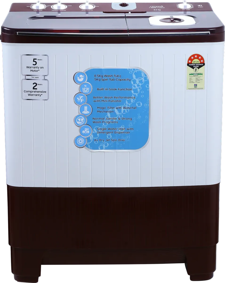 Croma CRLW085SMF231002 8.5 kg Semi Automatic Washing Machine Price in ...