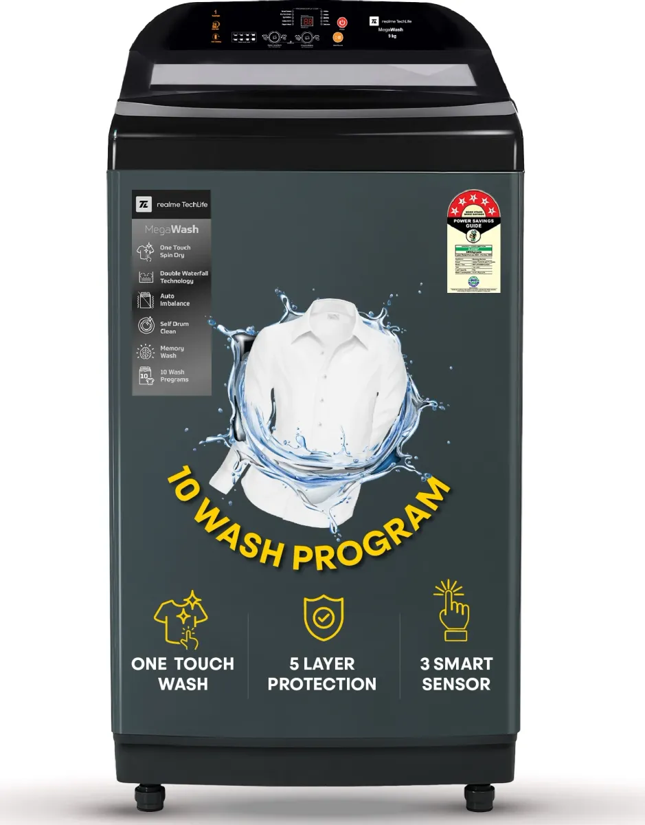 Realme TechLife RMTL905NNNHG 9 Kg Fully Automatic Top Load Washing ...
